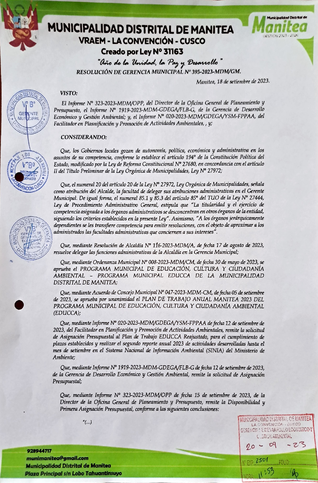 Plan de Trabajo 2023 del Programa Municipal EDUCCA - Municipalidad ...