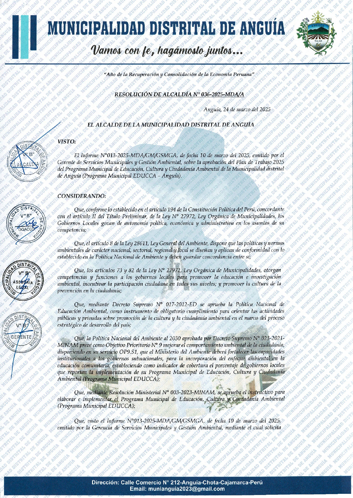 Plan de Trabajo 2025 del Programa Municipal EDUCCA - Municipalidad ...