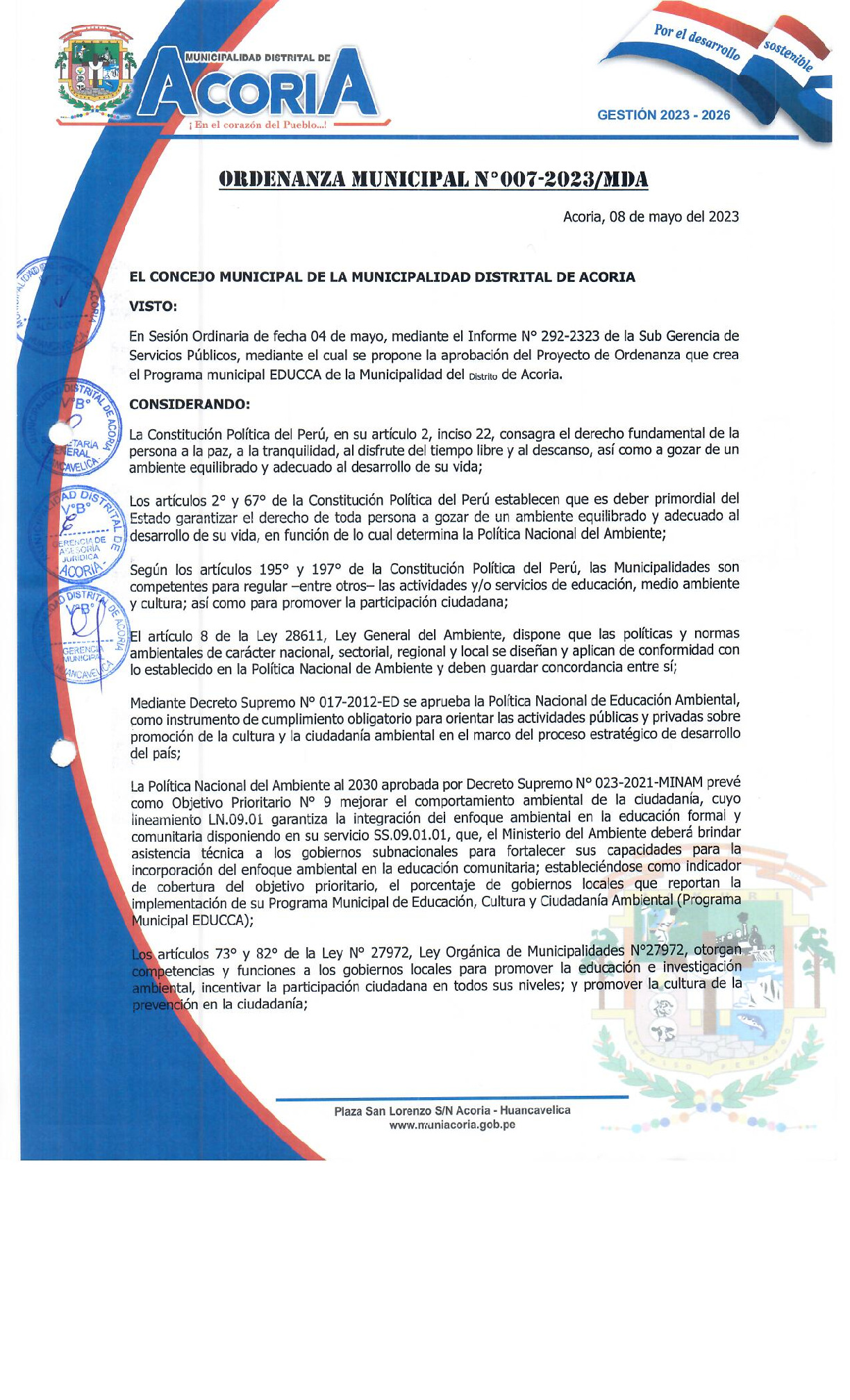 Programa Municipal de Educación, Cultura y Ciudadanía Ambiental de la ...