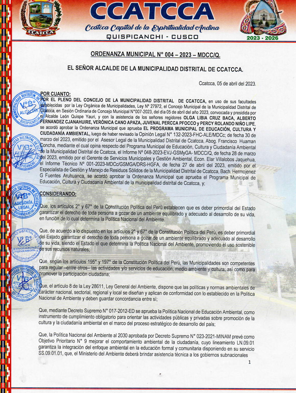 Programa Municipal de Educación, Cultura y Ciudadanía Ambiental de la ...