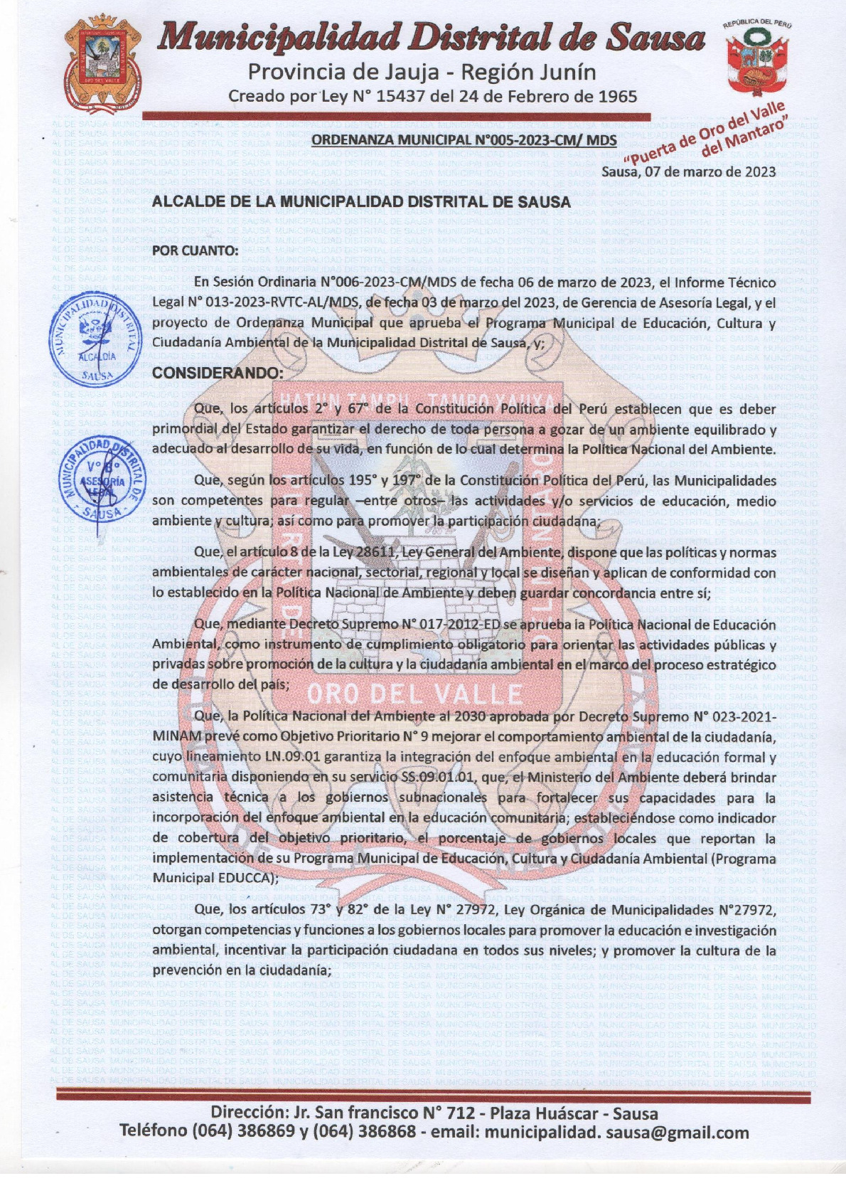 Programa Municipal de Educación, Cultura y Ciudadanía Ambiental de la ...