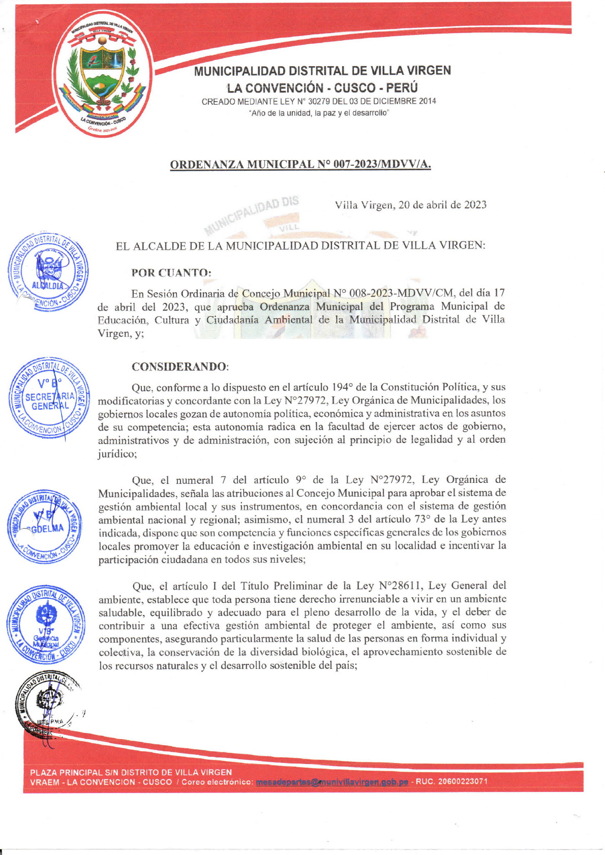 Programa Municipal de Educación, Cultura y Ciudadanía Ambiental de la ...