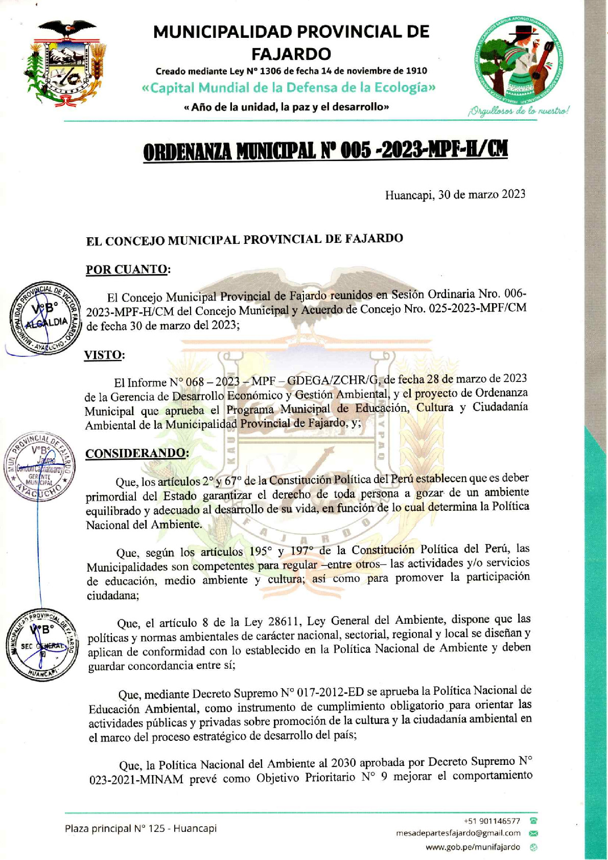 Programa Municipal de Educación, Cultura y Ciudadanía Ambiental de la ...