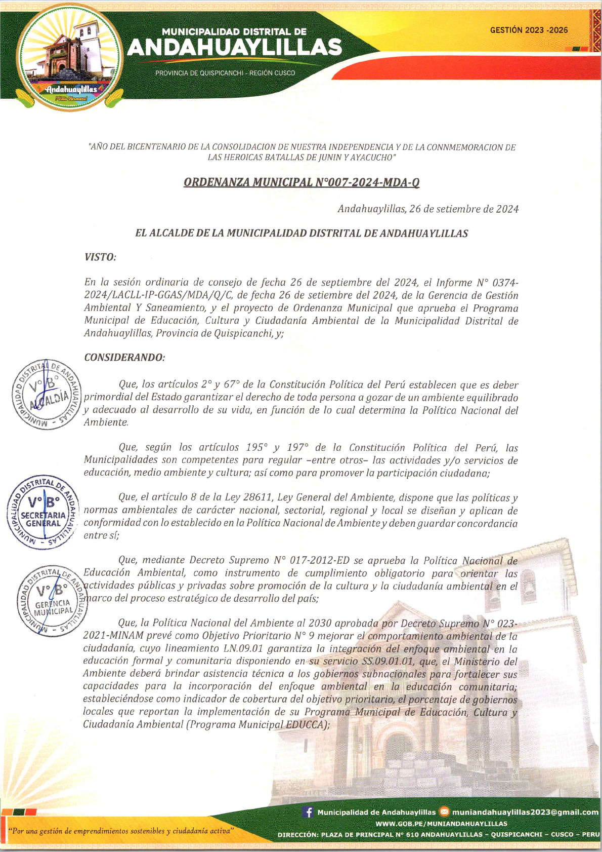 Programa Municipal de Educación, Cultura y Ciudadanía Ambiental de la ...