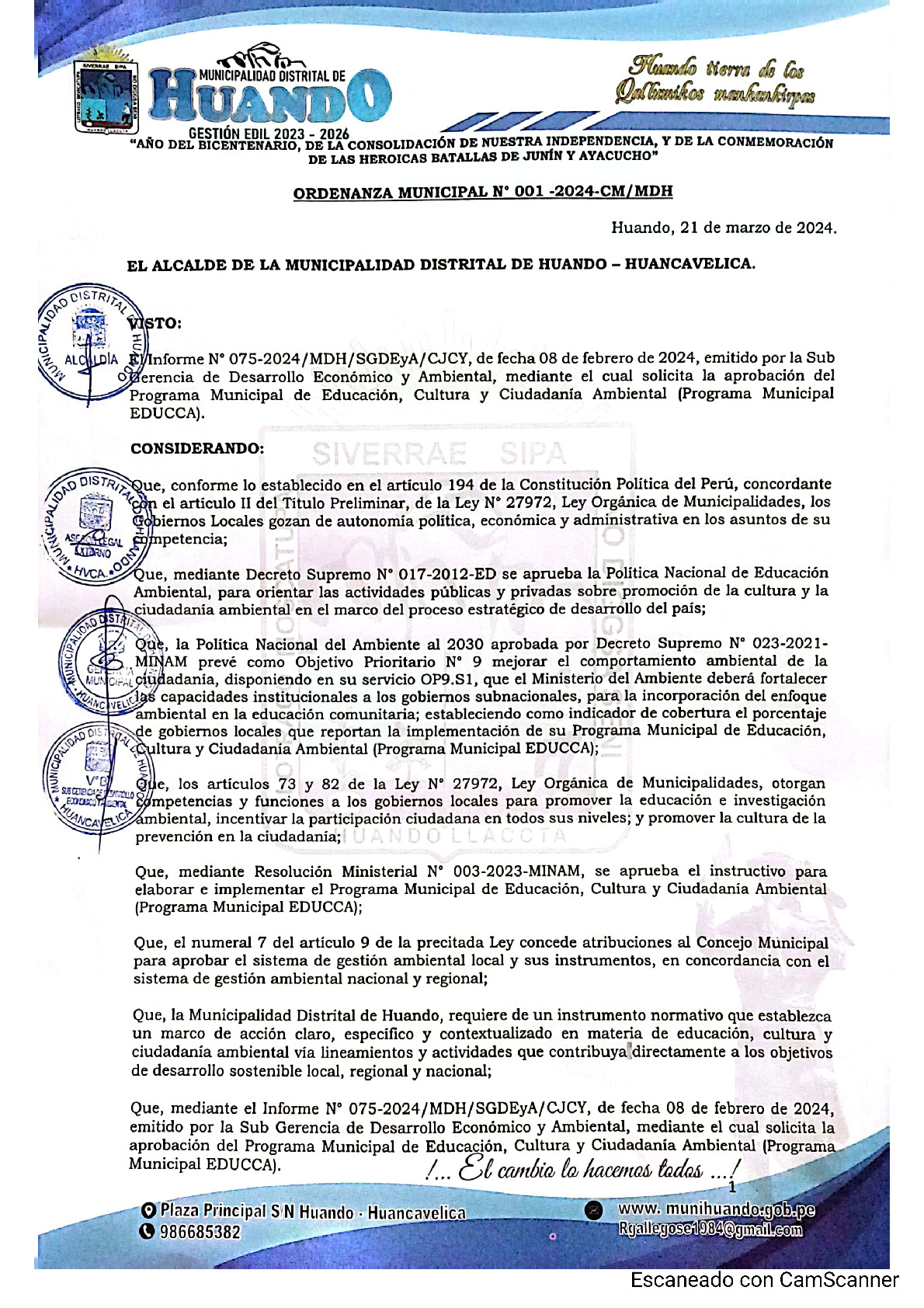 Programa Municipal de Educación, Cultura y Ciudadanía Ambiental de la ...