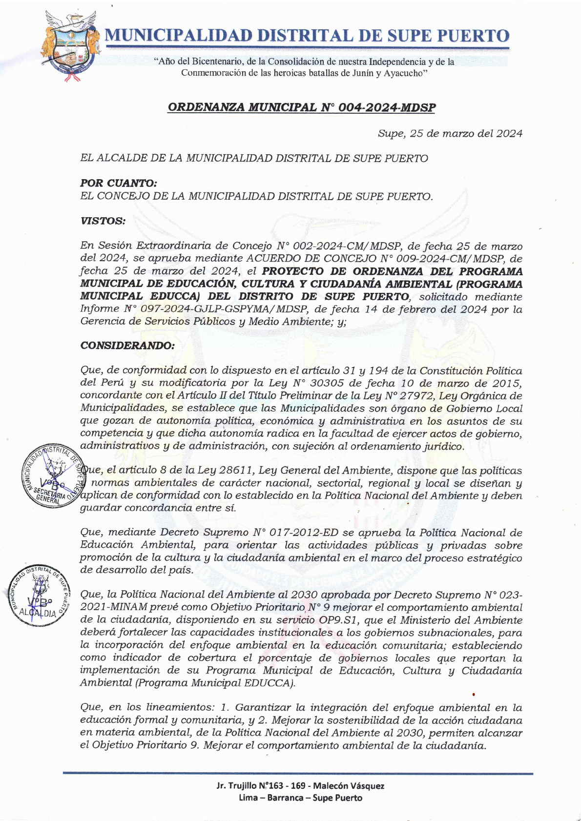 Programa Municipal de Educación, Cultura y Ciudadanía Ambiental de la ...