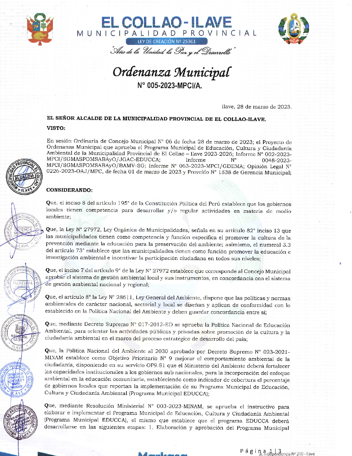 Programa Municipal de Educación, Cultura y Ciudadanía Ambiental de la ...